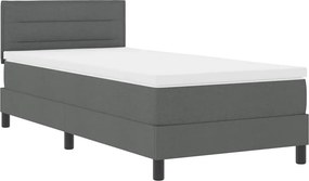 Postel s boxspringem s čelo Tmavě šedá 80 x 200 cm textil 3338567