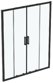Ideal Standard Connect 2 - Posuvné sprchové dveře, čtyřdílné, 1600 mm, černá/čiré sklo K9282V3