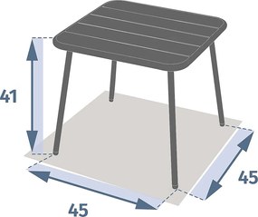 Hliníkový odkládací stolek RUBBY 45x45 cm (olivová)