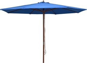 vidaXL Zahradní slunečník s dřevěnou tyčí 350 cm [44529] Barva: Modrá