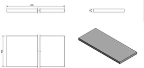 Sapho AVICE deska 120x50cm, dub Rover AV124
