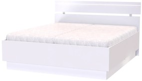 Nábytek Mikulík Dvoulůžková postel SMART L s úložným prostorem a LED, 180×200 cm Dekor: Javor