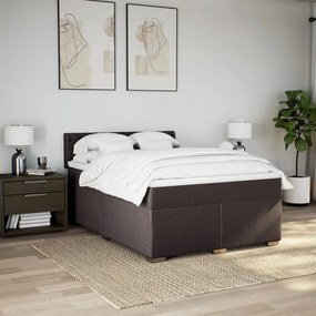 Box spring postel s matrací tmavě hnědá 140x200 cm textil 3288221