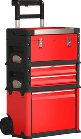sada třístupňového boxu na nářadí, s kolečky, s aretací, ocel, plast