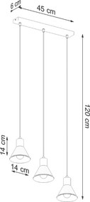 Sollux Lighting Závěsné svítidlo TALEJA 3 černé E27