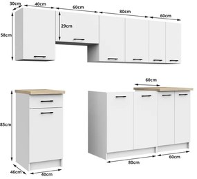 Kuchyňská linka OLIWIA 2.4 m bílá / beton