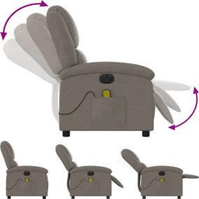 Elektrické masážní polohovací křeslo taupe textil 3204160