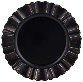 Plastový talíř černozlatý 160470