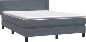 Box spring postel s matrací tmavě šedá 160x210 cm samet 3317950
