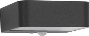 NV 9492520 Venkovní nástěnné svítidlo TREDO antracitový hliník a čiré sklo LED 2W 3000K 3.7V 106st. IP65 vypínač na těle / solární / pohybové čidlo - NOVA LUCE