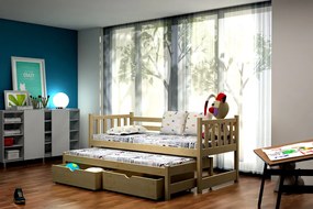 Dětská postel s přistýlkou Eliza, Bílá,  80x180 cm