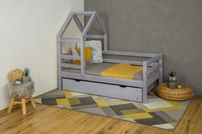 MAXIDO Dětská domečková postel  Dora - jeden šuplík 180x80 šedá