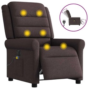 Elektrické masážní polohovací křeslo tmavě hnědé textil 3303309