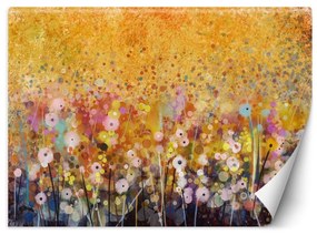 Fototapeta, Louka s květinami barevná abstrakce - 300x210 cm