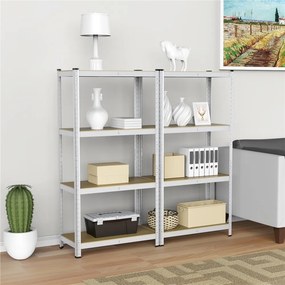 Zátěžový regál Yaheetech – Mod.8/2: 160 × 80 × 40 cm/640 kg stříbrná (264515749188)