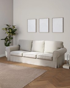 Potah na pohovku IKEA Ektorp 3-místná, nerozkládací barva šedá látka sametová