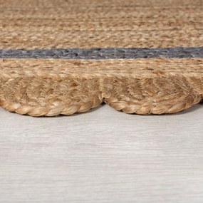 Flair Rugs koberce Kusový koberec Grace Jute Natural/Grey ovál ROZMĚR: 80x230 ovál