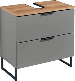XXXLutz SKŘÍŇKA POD UMYVADLO, šedá, šedá, barvy dubu, 60/60/35 cm home24 - Online Only koupelnové skříňky - 001279022320