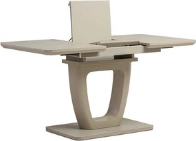 Jídelní stůl 110+40x75 cm, skleněná deska, MDF cappuccino mat (110 x 75) cm