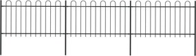 vidaXL Zahradní plot s hroty ocelový 5,1 x 1 m černý [277658]
