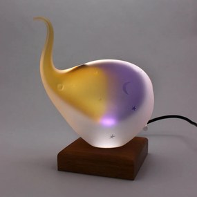 Skleněná lampa - slon, ELEGANT - ametyst a zlatý topaz, 17 cm | České sklo od Artcristal Bohemia