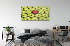 akrylový obraz Zelená a červená jablka 140x70 cm