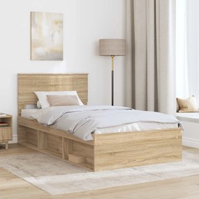 Rám postele s čelo Sonoma 100 x 200 cm Masivní borové dřevo 3410638