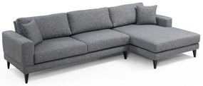 Hanah Home Rohová pohovka NORDIC tmavě šedá pravá 560ARE1104