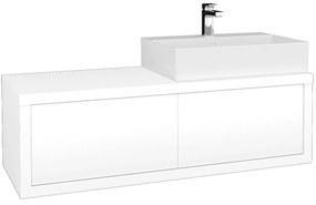 Dřevojas Koupelnová skříň STORM SZZ2 120 (umyvadlo Kube) Varianta: M01 Bílá mat / L01 Bílá vysoký lesk / Pravé
