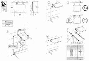 Gelco, Sklopné sedátko do sprchového koutu 32,5x32,5 cm, bílá, GS120W