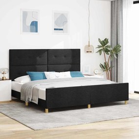 Rám postele s čelo Černá 200 x 200 cm textil 3344755