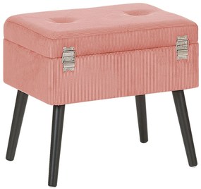 Manšestrová stolička s úložným prostorem růžová MALLARD Beliani