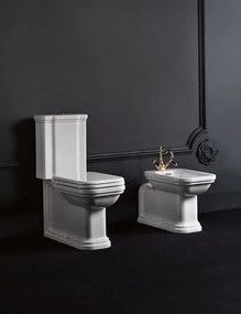 Kerasan Kerasan, WALDORF WC kombi, spodní/zadní odpad, bílá-chrom, WCSET04-WALDORF
