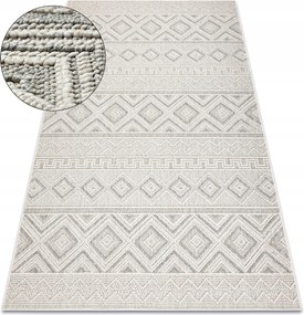 Koberec Plochý Tkaný Jersey Romby Boho šedý sisal outdoor 160 x 220 cm