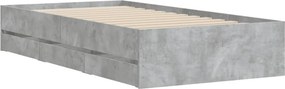 Rám postele se zásuvkami betonově šedý 90 x 190 cm kompozit 3207325