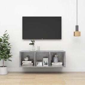 Nástěnná TV skříňka betonově šedá 37 x 37 x 107 cm dřevotříska