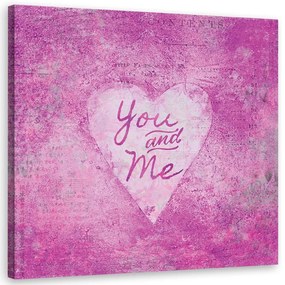 Gario Obraz na plátně Růžový nápis You and Me - Andrea Haase Rozměry: 30 x 30 cm