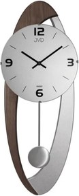 Dřevěné skleněné designové kyvadlové netikající nástěnné hodiny JVD NS15021/78