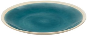 Modro-bílý keramický talíř Kave Home Sanet 27,5 cm