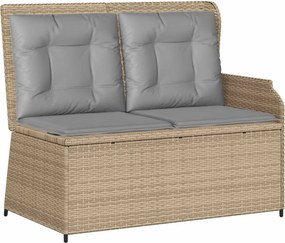 Zahradní lavice Beige a šedá polyratan 3394443