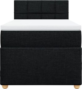 Box spring postel s matrací černá 90x200 cm textil 3288865
