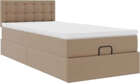 Osmanský postel s matrací cappuccino 100x200cm umělá kůže 3311292