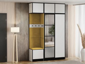 Šatní skříň s nástavcem EDEN 13 bílý + žlutý