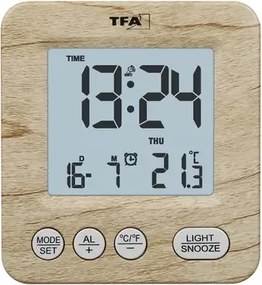 TFA 60.2567.08 / Digitální budík / Rádiem řízený DCF / Vnitřní teplomě