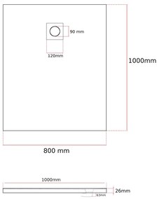 Gamma Erga Oldaf, SMC obdélníková sprchová vanička 100 x 80 cm, šedá matná, ERG-GMA-OL-80100G