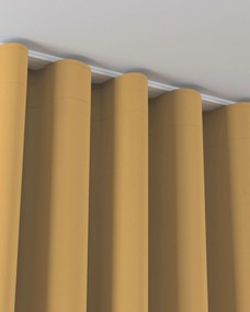 Závěs na řasící pásce wave barva žlutá látka zatemňovací