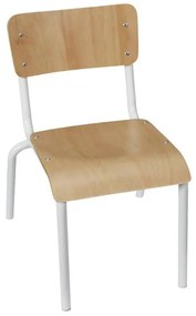 Dětská židlička SCHOOL, 34x50x33, bílá/hnědá