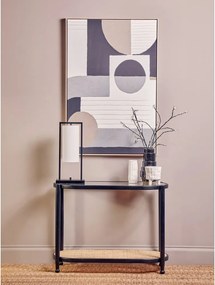 Černý/v přírodní barvě konzolový stolek se skleněnou deskou 49x100 cm Cebu – Premier Housewares