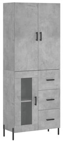 Skříň highboard betonově šedá 69,5x34x180 cm kompozitní dřevo,  3195967