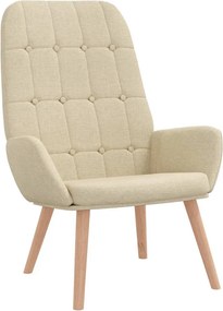 Relaxační křeslo s podnožkou krémové textil 3315151